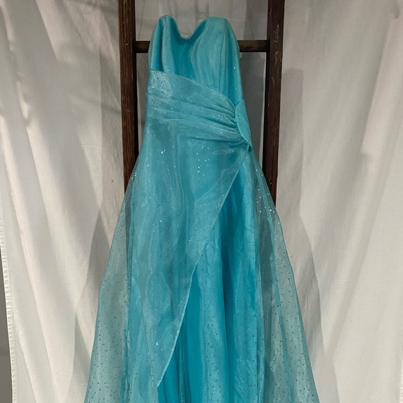 Cache | Dresses | Elsa Cosplay Teal Blue Prom Dress Teal Blue Gown ...